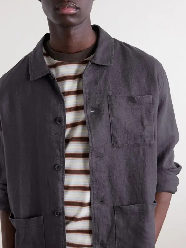 Onia Herringbone Linen Overshirt