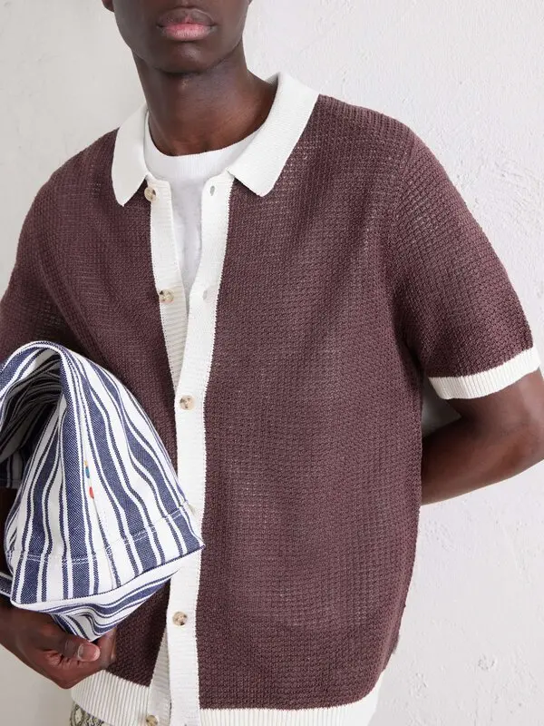 Onia Crocheted Linen Shirt