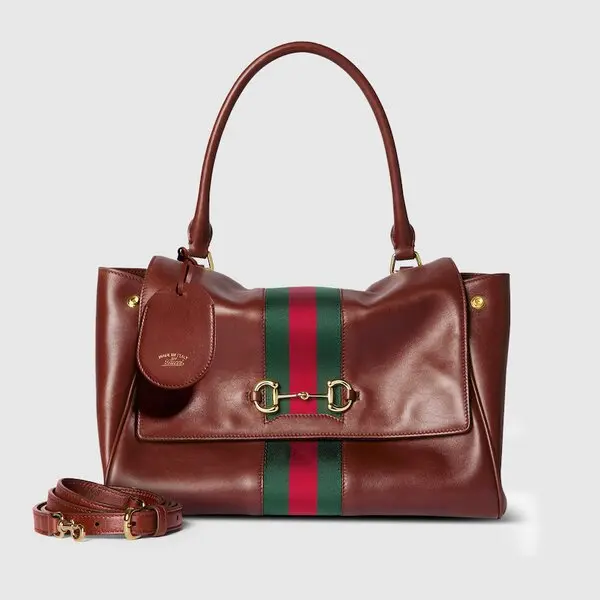 Gucci Paparazzo Medium Top Handle Bag In Leather - Brown