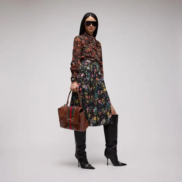 Gucci Paparazzo Medium Top Handle Bag In Leather - Brown