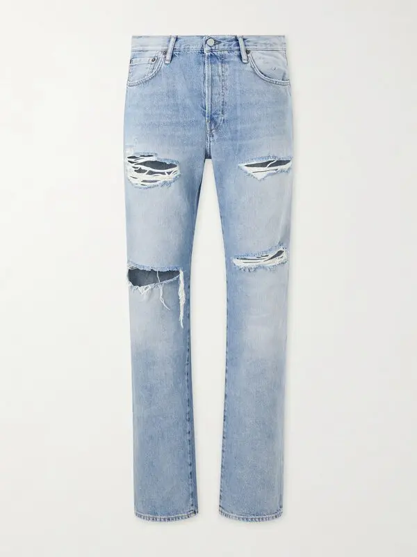 Acne Studios Straight-leg Ripped Jeans - Blue