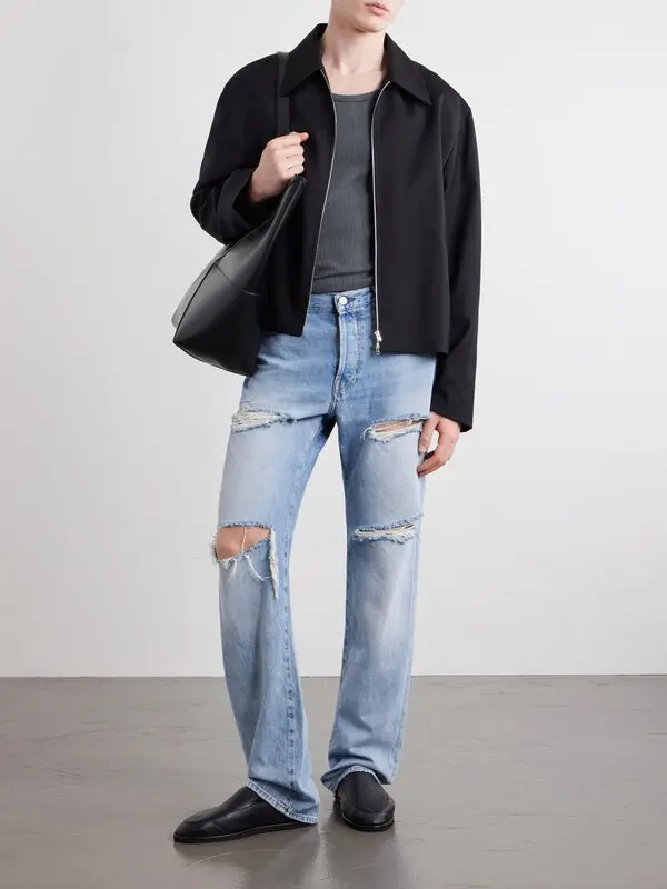 Acne Studios Ripped Straight-leg Cotton Jeans