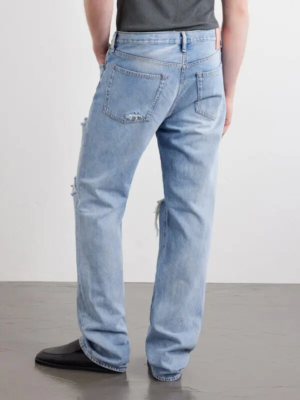 Acne Studios Ripped Straight-leg Cotton Jeans