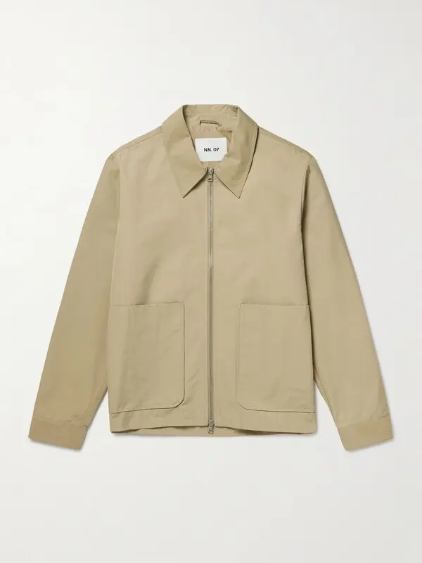 Nn07 Gael 8445 Organic Cotton-blend Zip-up Jacket - Neutrals