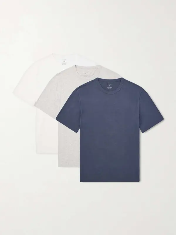 Officine Générale Three-pack Organic Cotton-jersey T-shirt