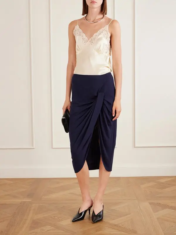 Stella McCartney Draped Stretch-jersey Midi Skirt