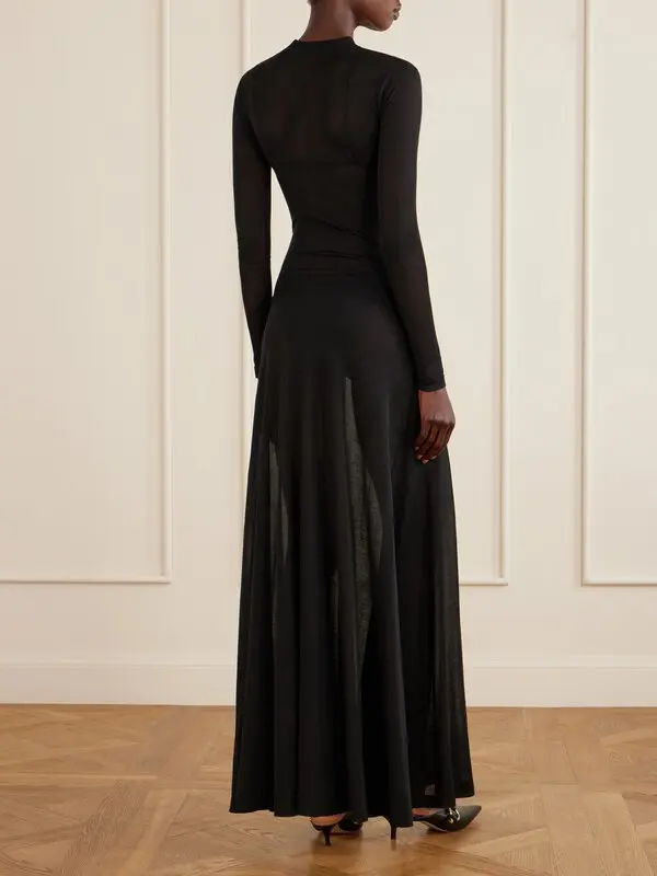 Balenciaga Sheer Cotton-blend Maxi Dress