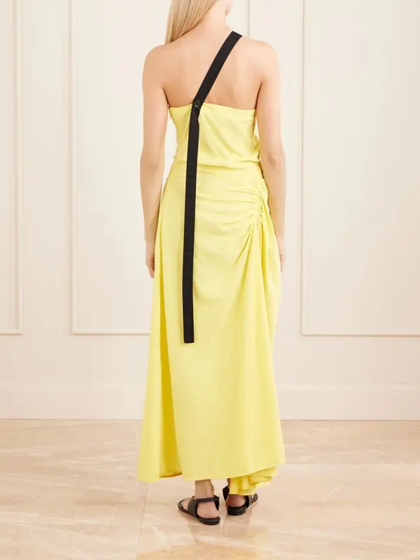 proenza schouler one shoulder dress Proenza Schouler Women's Cora Pleated Crepe Chiffon Dress - Black