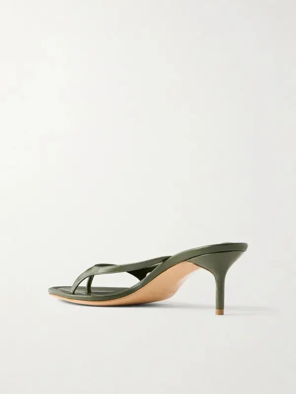 Acne Studios Patent Leather Thong Sandals - Green