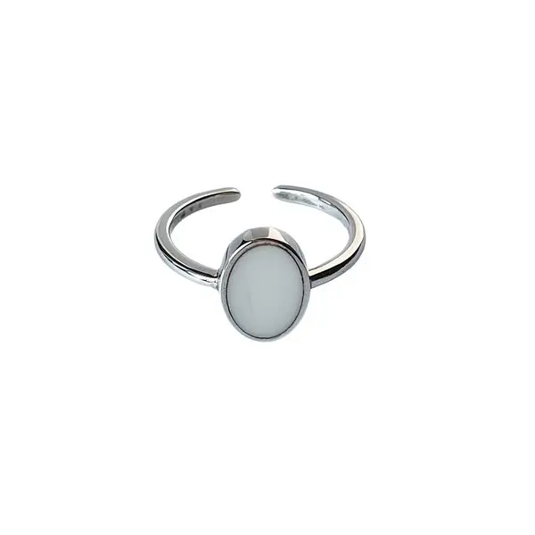 FIHR COLLECTION Sterling Silver White Agate Ring - Silver/white