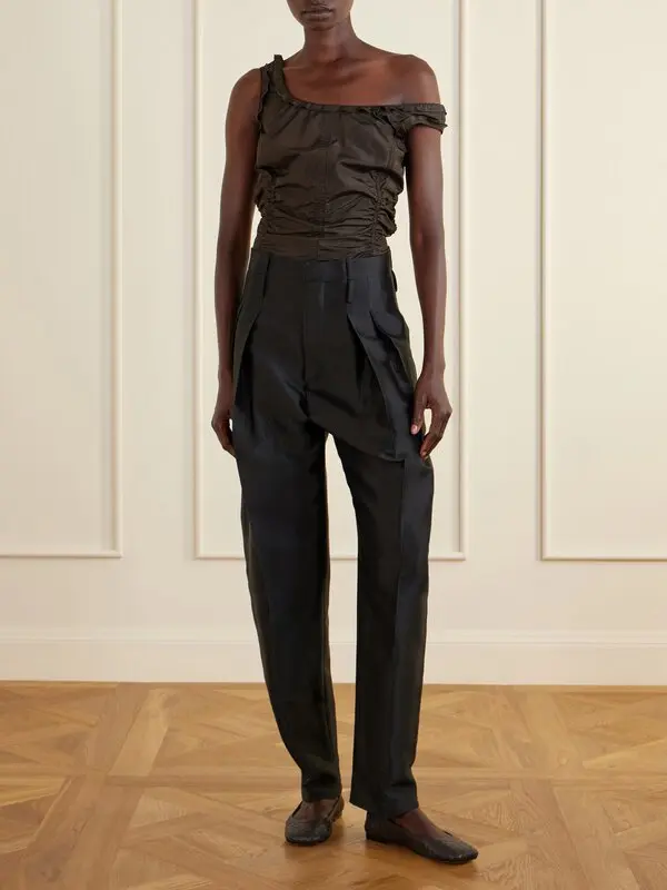 Bottega Veneta Pleated Twill Straight-leg Pants