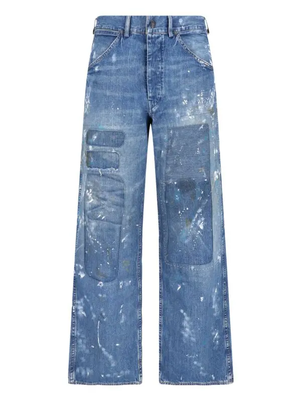 Polo Ralph Lauren Straight Patchwork Jeans - Blue