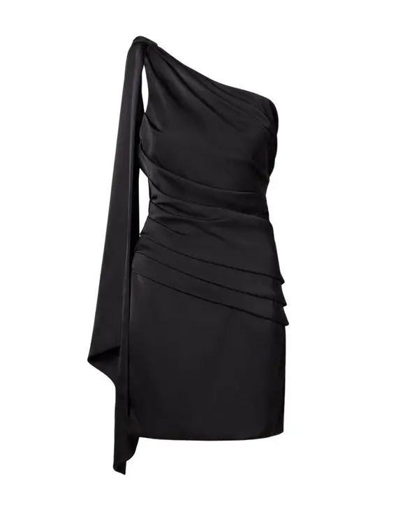 MALINA Nelly Draped One Shoulder Mini Dress