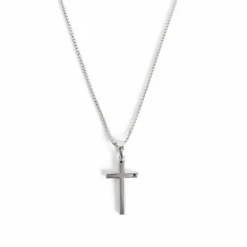 LENI JAMES Classic Cross Pendant Necklace In Sterling - Silver