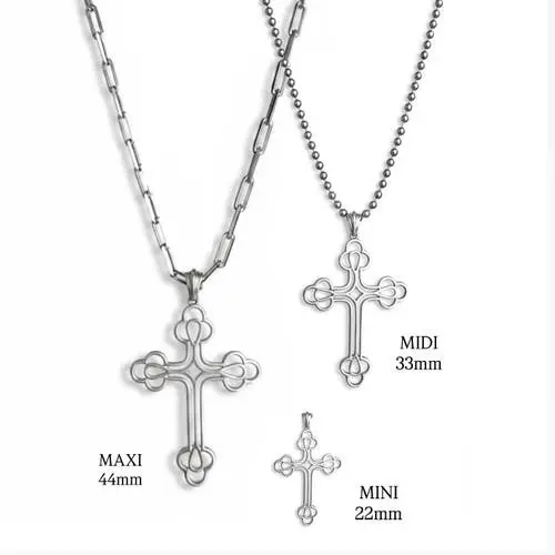 LENI JAMES Mini Billie Cross Necklace In Sterling