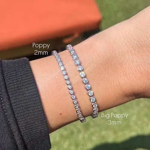 LENI JAMES Poppy 3mm Bezel Tennis Bracelet