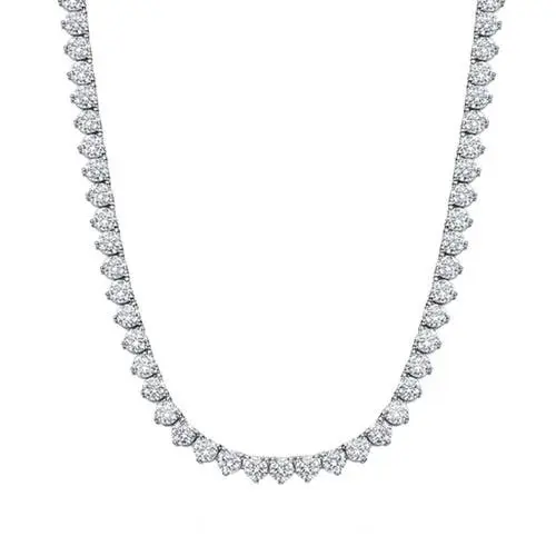 LENI JAMES The Kate 3mm Tennis Necklace - Silver