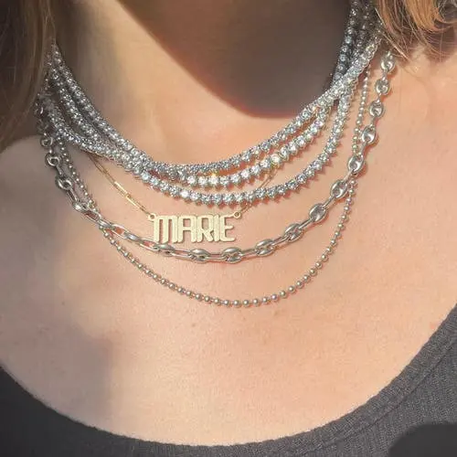 LENI JAMES The Kate 3mm Tennis Necklace