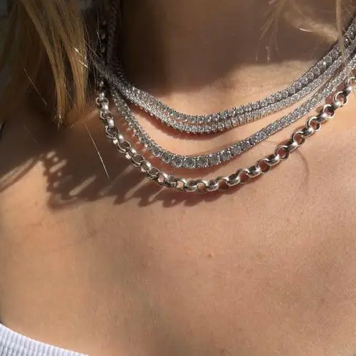 LENI JAMES The Kate 3mm Tennis Necklace
