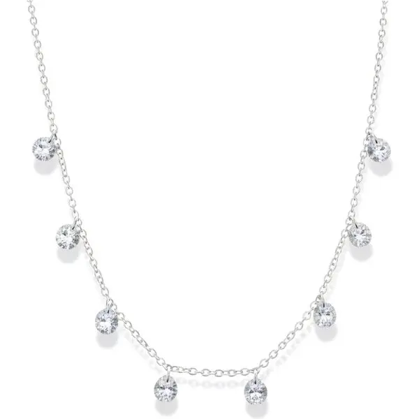 LENI JAMES Rosalie Shaker Necklace Sterling Cubic Zirconia - Silver