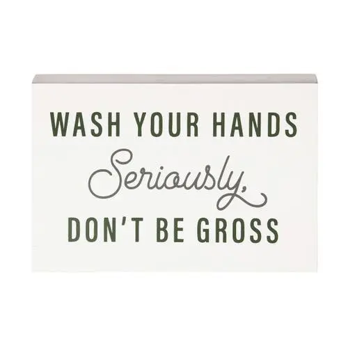 TOTALEE GIFT Mdf Wash Your Hands. Block Decor Metal