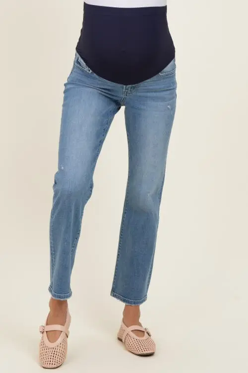 PINKBLUSH Maternity Slim Straight Leg Jeans