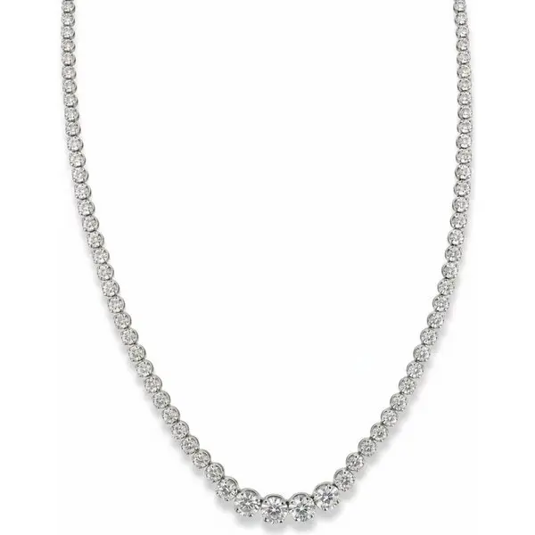 LENI JAMES Claudia Graduated Tennis Necklace - Silver