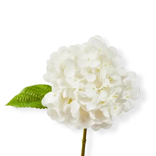 TAG Soft Touch Faux Hydrangea Stem Plastic Spring - White