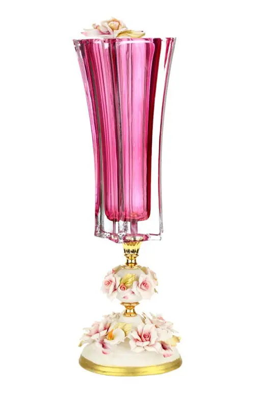 MARK ROBERTS Stately Rose Pedestal Vase
