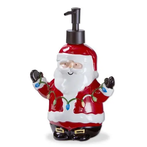 TAG Santa Soap Pump Dispenser For Holiday Hand Washing - Red