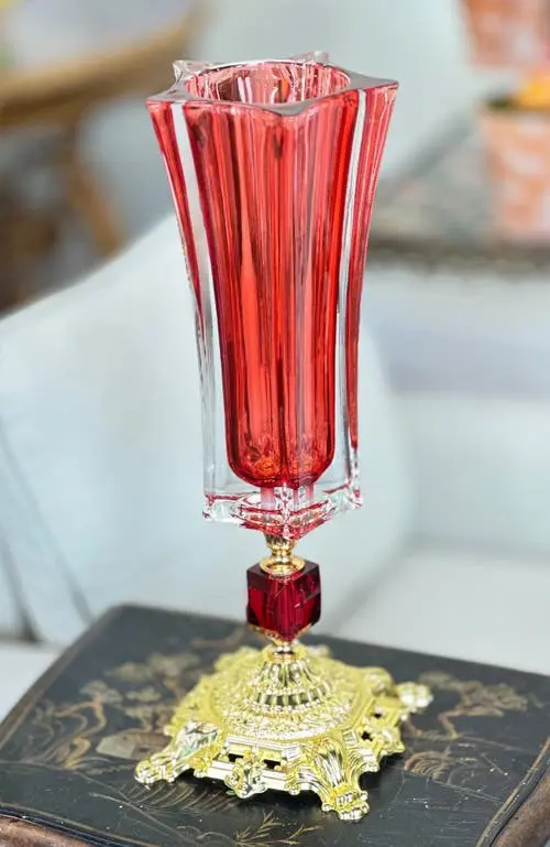 MARK ROBERTS Stately Fluted Pedestal Vase