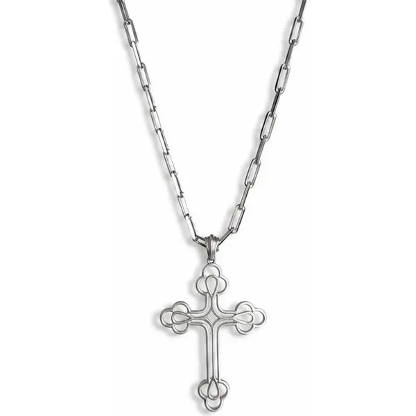LENI JAMES Maxi Billie Cross Necklace In Sterling - Silver