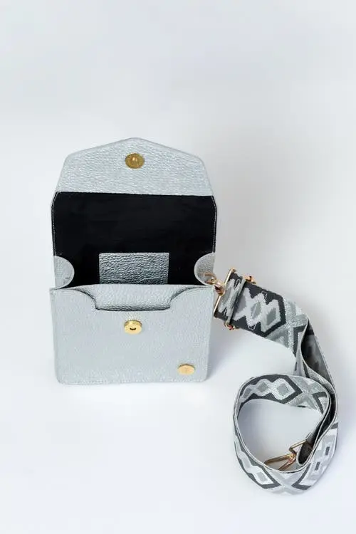 EVA INNOCENTI Patty Metallic Leather Crossbody Bag