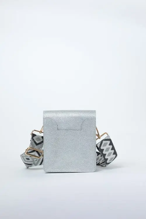 EVA INNOCENTI Patty Metallic Leather Crossbody Bag