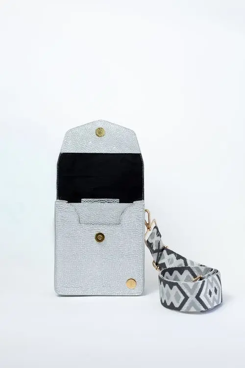 EVA INNOCENTI Patty Metallic Leather Crossbody Bag