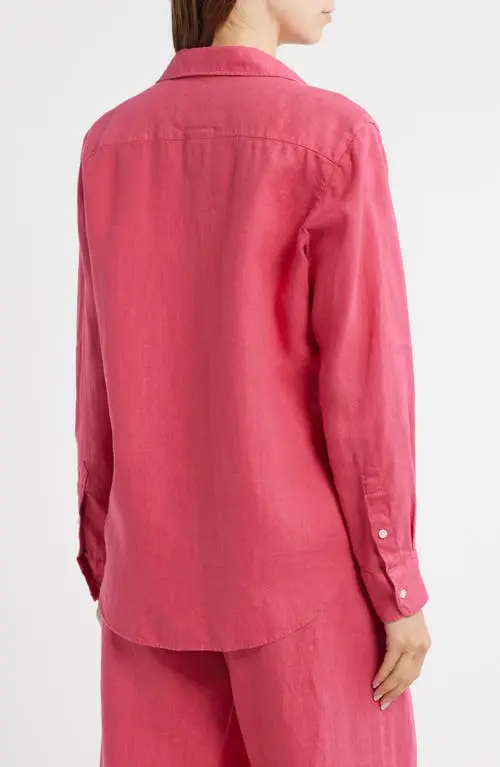 Frank & Eileen Relaxed Fit Linen Button-up Shirt - Raspberry
