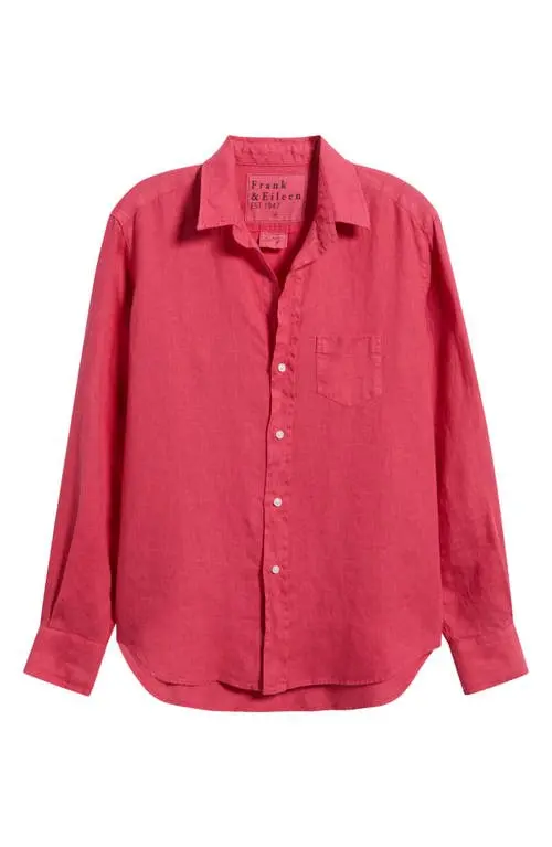 Frank & Eileen Relaxed Fit Linen Button-up Shirt - Raspberry