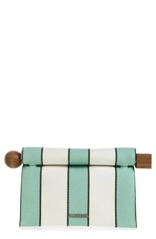 Jacquemus La Pochette Rond Carré Canvas Clutch - Print Stripes White/min 5bt