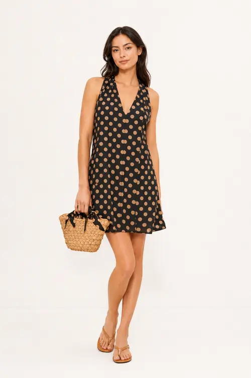 SIMONMILLER Gia Chiffon Polka Dot Mini Dress
