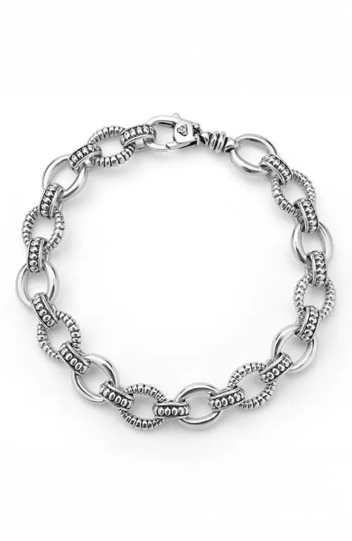 Lagos Sterling Fluted Oval Link Bracelet