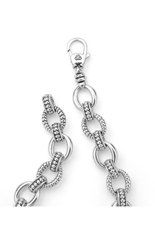 Lagos Sterling Fluted Oval Link Bracelet