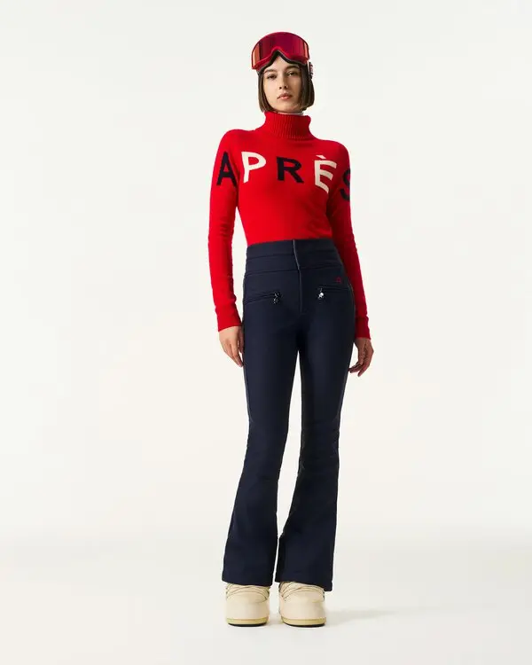 Perfect Moment Après Merino Wool Turtleneck Sweater - Red