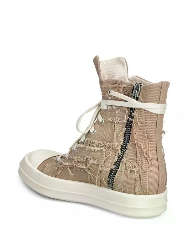 Rick Owens Distressed High-top Sneakers