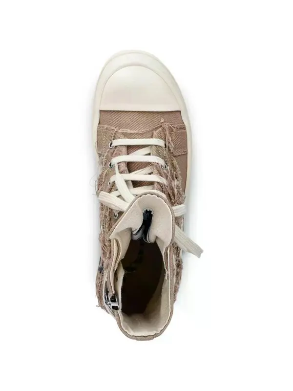 Rick Owens Distressed High-top Sneakers
