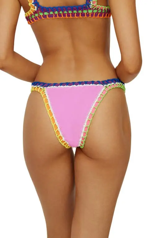 PQ SWIM Colorful Whipstitch Trim Bikini Bottoms - Ultraviolet