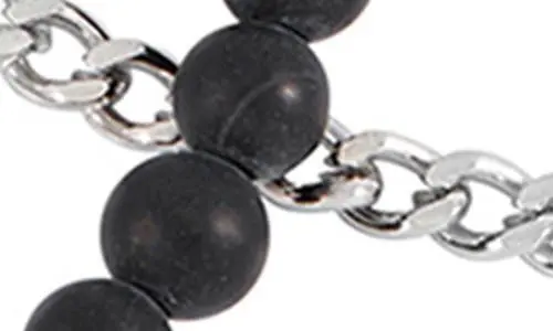 Estée Lauder Black Onyx Bead And Curb Chain Bracelet Set