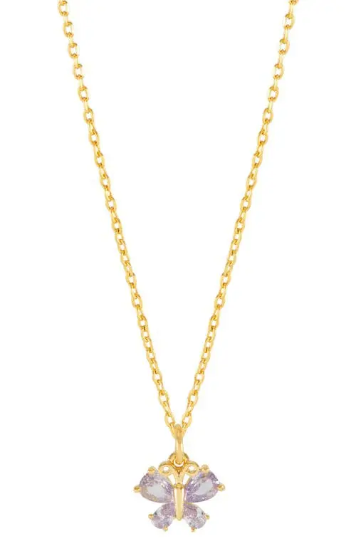 Estée Lauder Dreamer Cubic Zirconia Butterfly Charm Necklace - Gold
