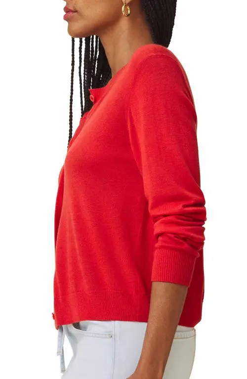 Splendid Erica Crewneck Button Front Cardigan - Firework Grey/multi