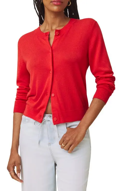 Splendid Erica Crewneck Button Front Cardigan - Firework