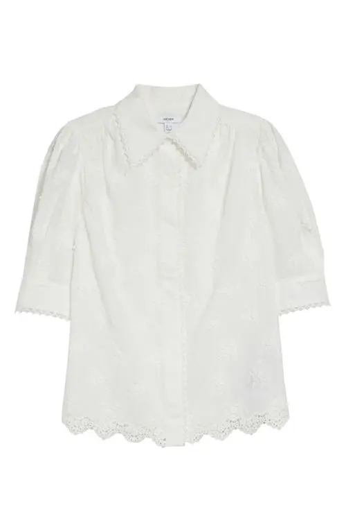 REISS Edwina Floral Embroidered Button-up Shirt
